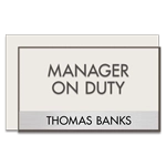 MTMC Sign Store | manager on duty signs luxe sign styles